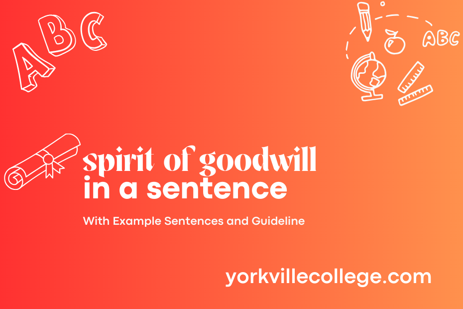 How To Use Spirit Of Goodwill In a Sentence? Easy Examples